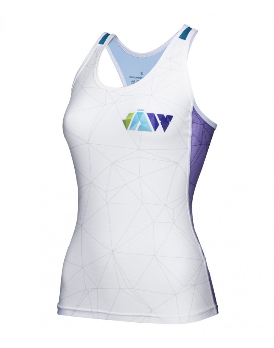 JAW Women's Tri Singlet CRYSTAL White Blue