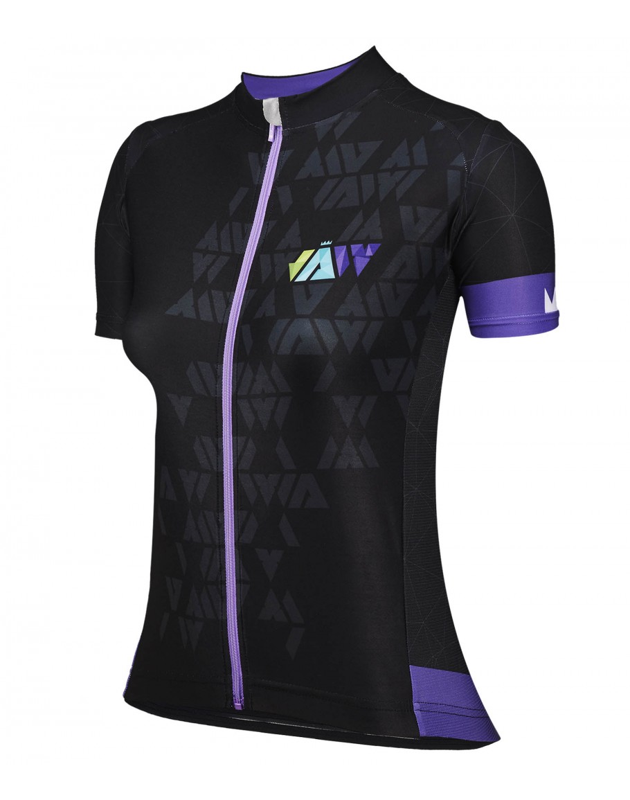 Womens Ultra Light Weight Cycling Jersey Jaw Crystal Black Purple